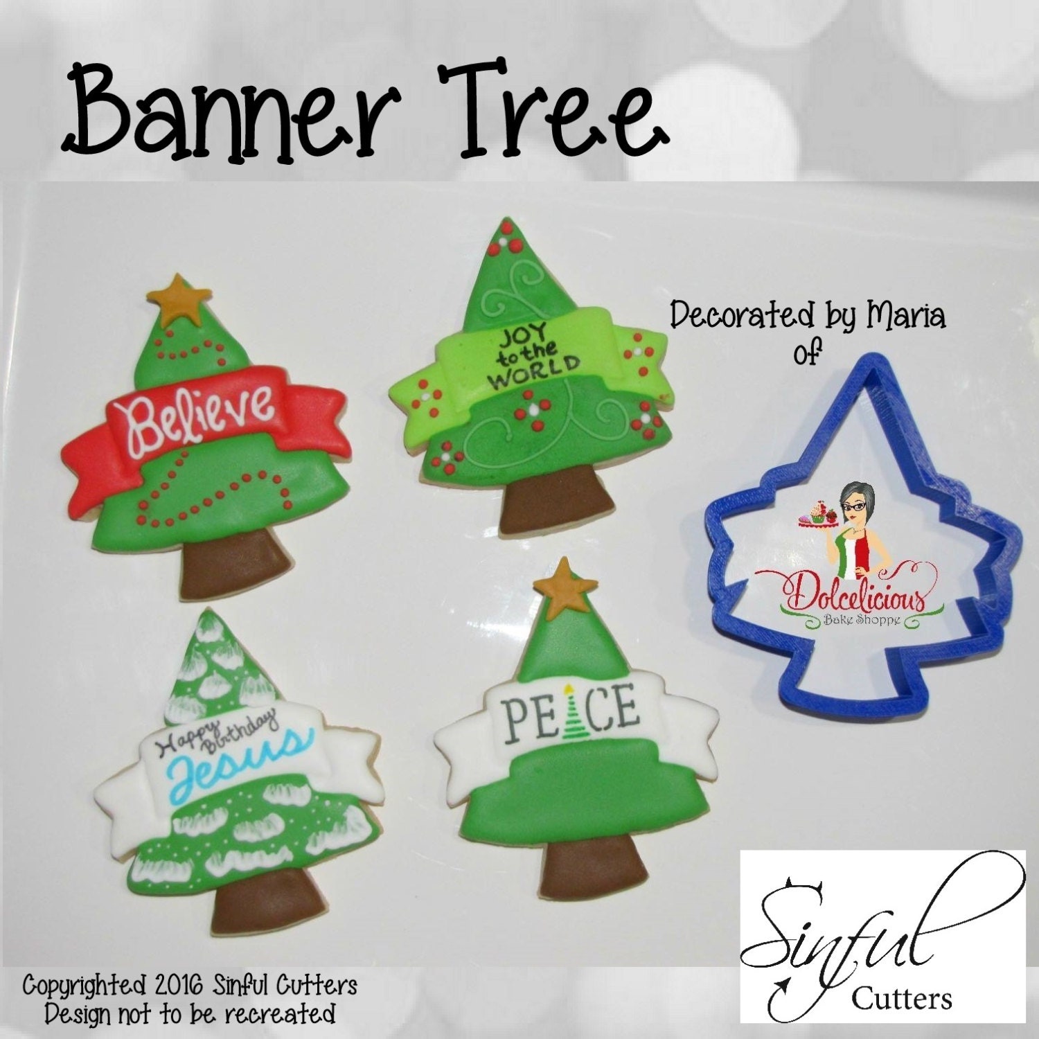 Banner Tree Cookie / Fondant Cutter | Etsy