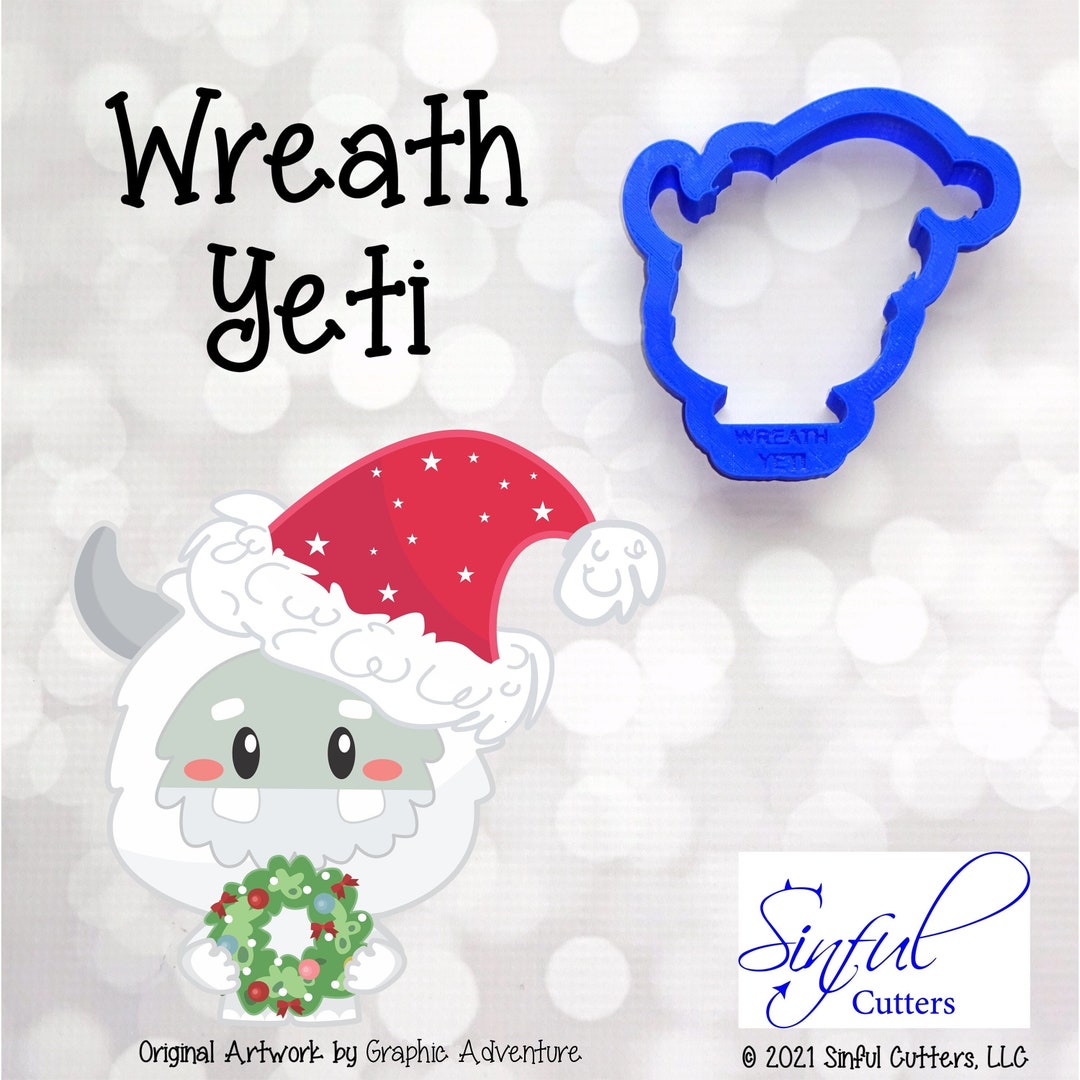 Wreath Yeti Cookie Cutter STL Files: Christmas Baking, 3D Printing ...