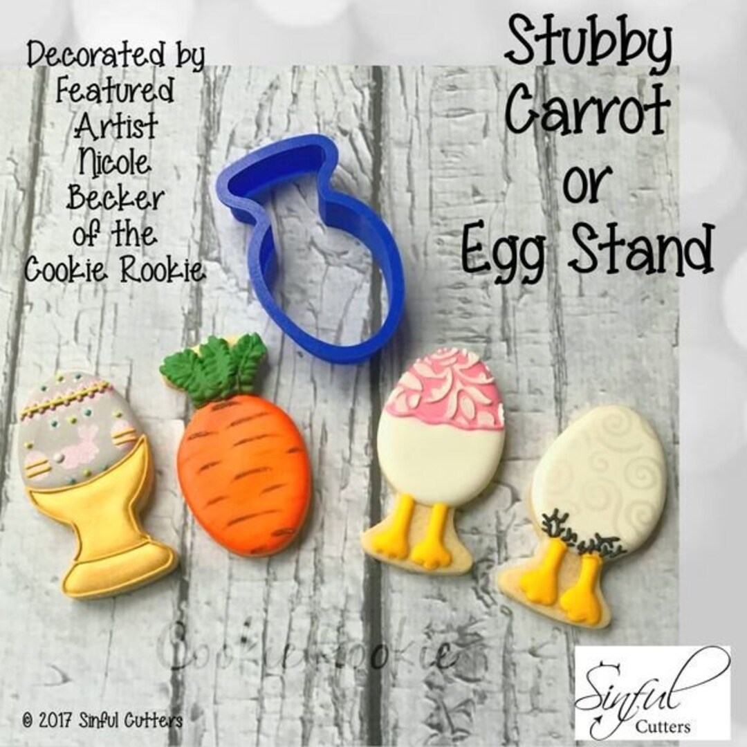 Stubby Carrot Egg Stand 3.5" Cookie Cutter STL File, Print at Home ...