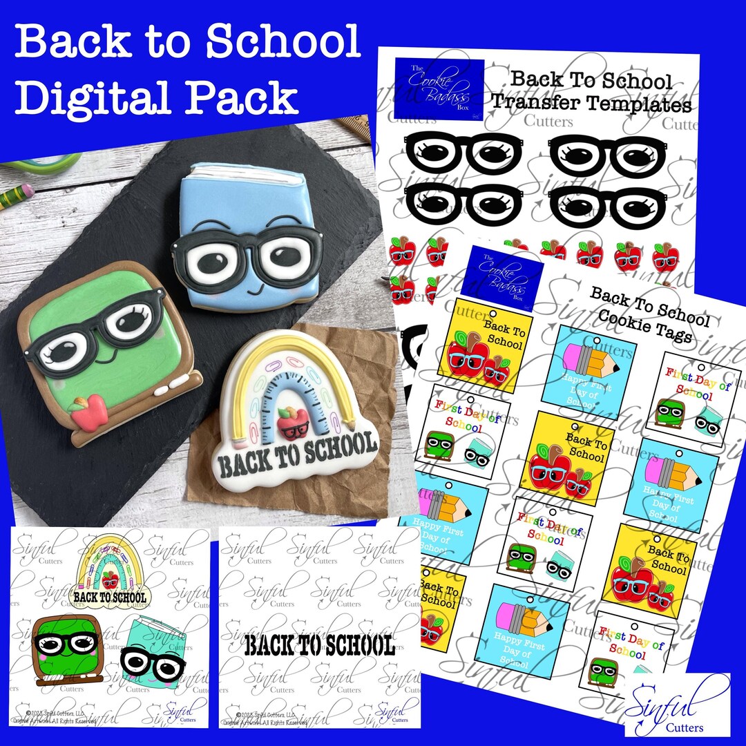 Digital Pack Back to School Cookie Cutter Stls, PNG Clipart, Stencil ...
