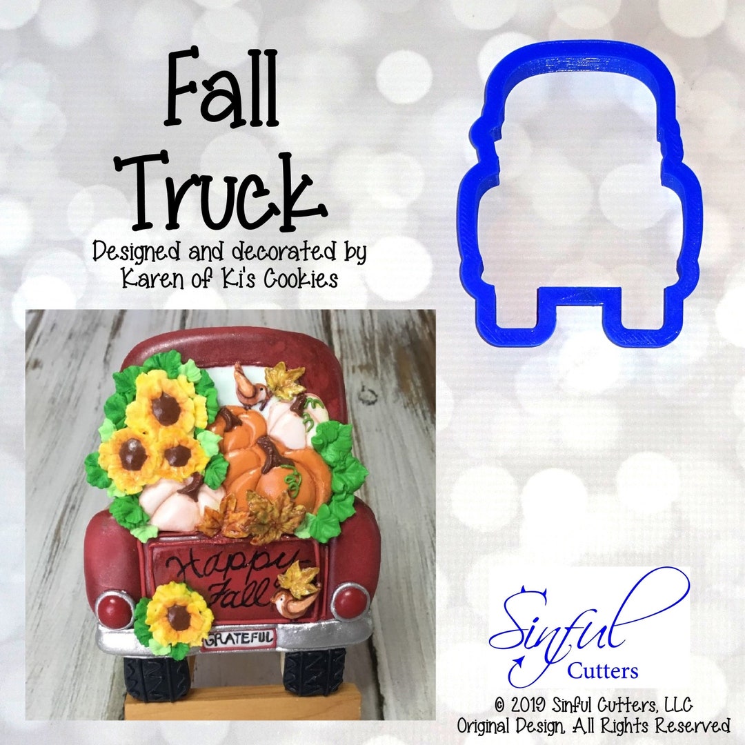 STL File - 2" Mini Fall Truck - Print at Home - Fall Cookie Cutter ...