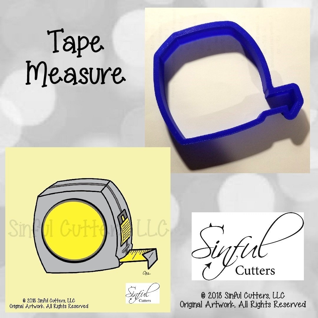 Tape Measure 4" Cookie Cutter STL File & PNG Clipart, Print at Home ...