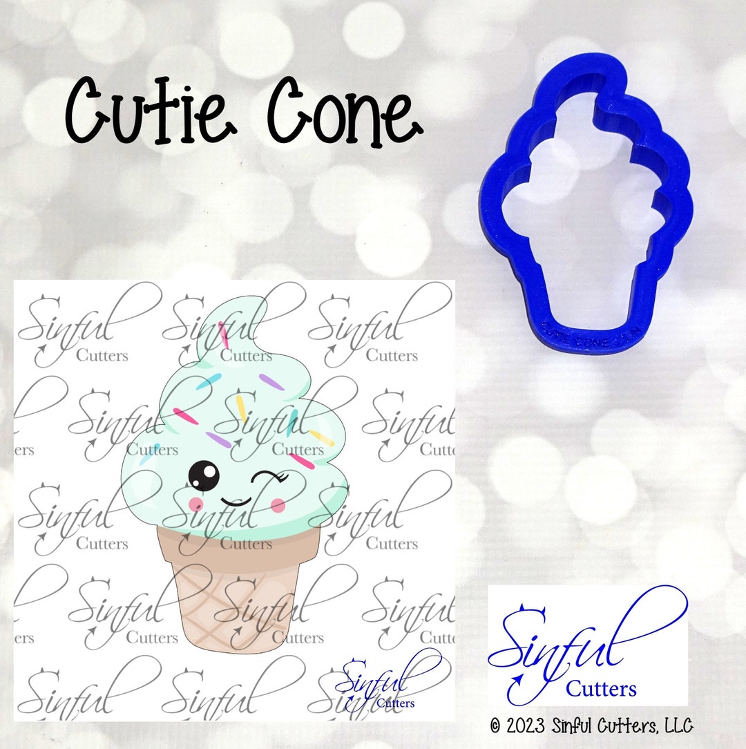 Ice Cream Cone Cookie Cutter STL Files: 3 Sizes, Summer Baking (digital ...