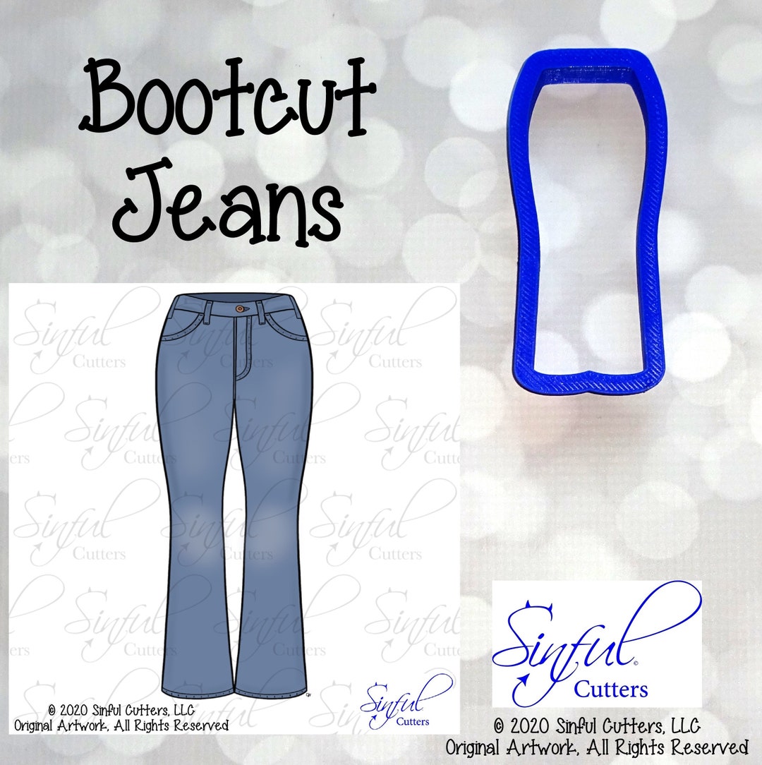 Bootcut Jeans 3.5" Cookie Cutter STL File & PNG Clipart Print at Home ...