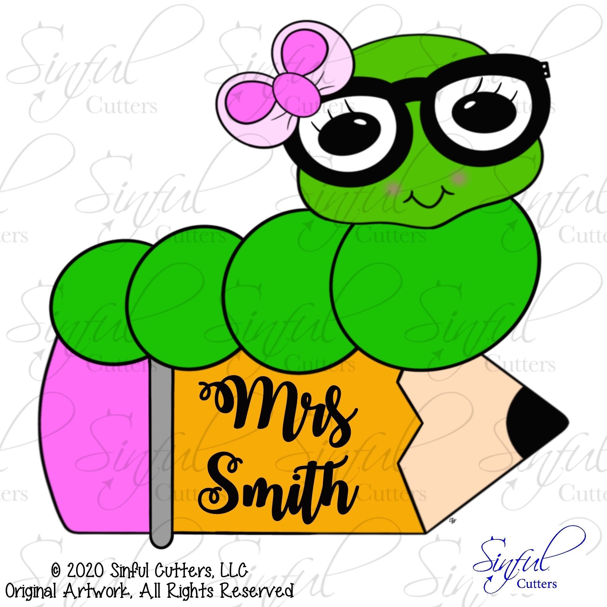 Girly Bookworm Plaque School Cookie / Fondant Cutter | Etsy