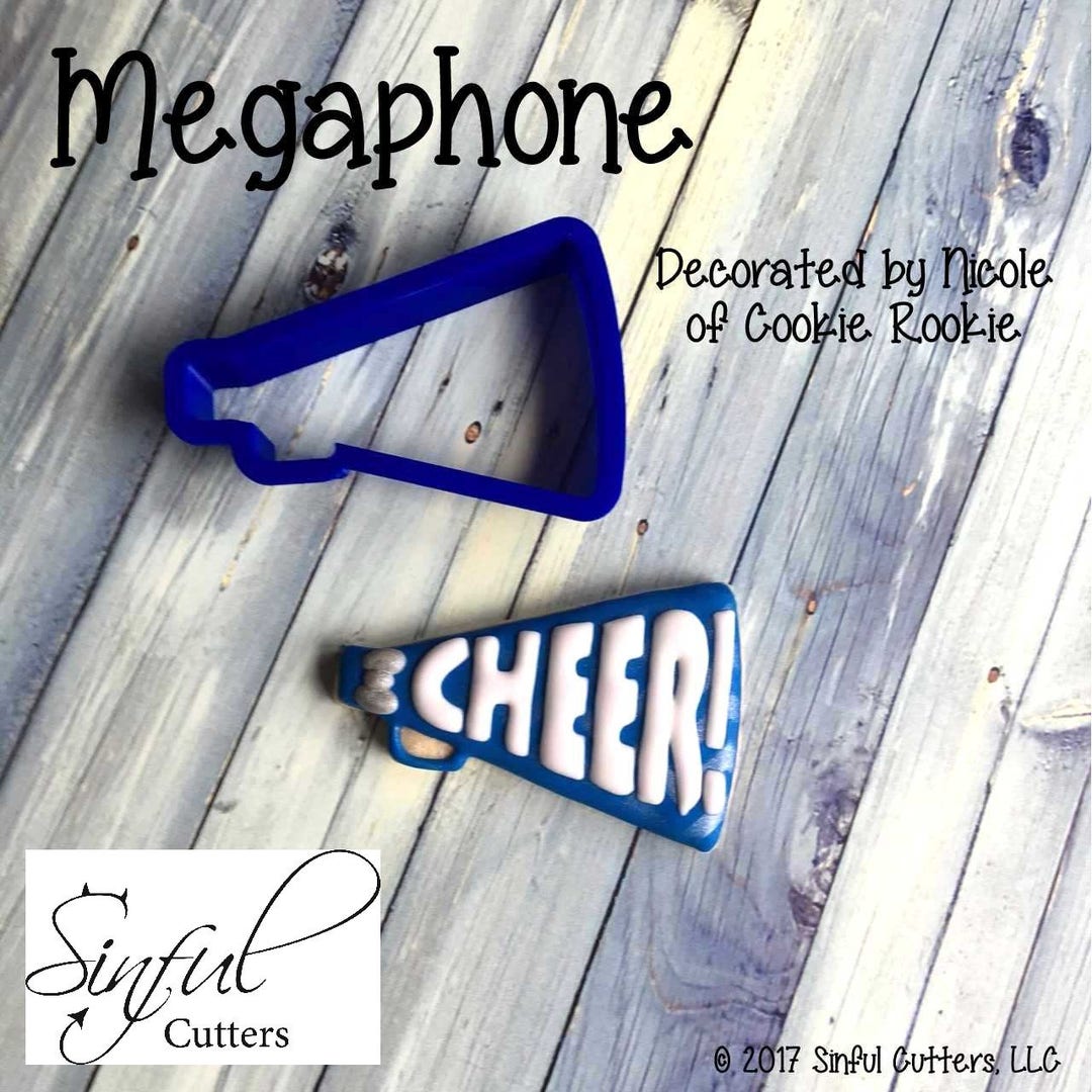 STL File 3.5 Megaphone Print at Home Cookie Cutter / Fondant Cutter ...