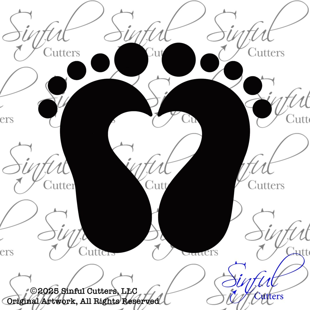Baby Feet Stencil SVG Cut File: Baby Shower & Announcement, Icing ...