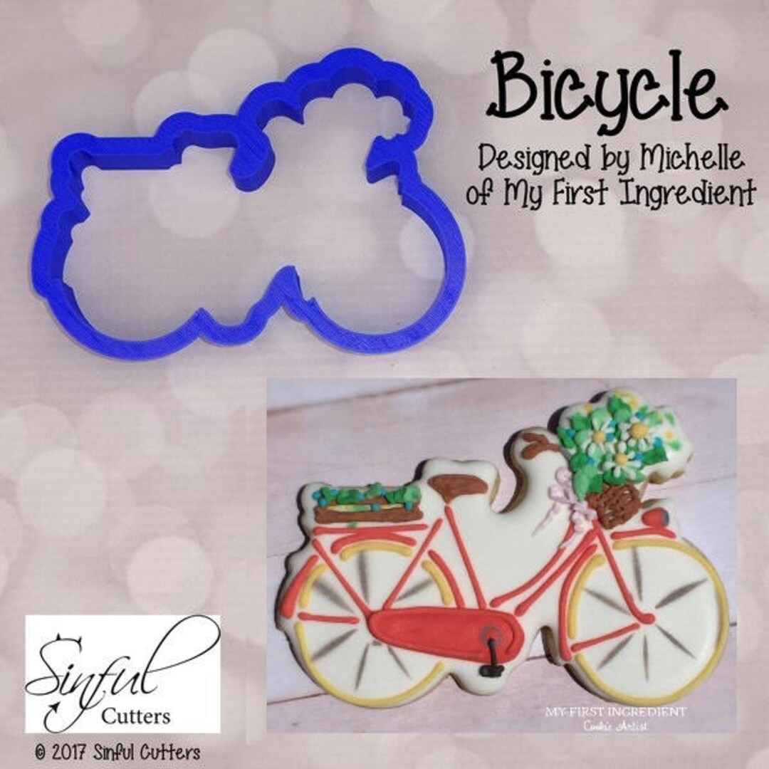 Bicycle Cookie Cutter STL File: 4.25" Size, 3D Print Baking Tool ...
