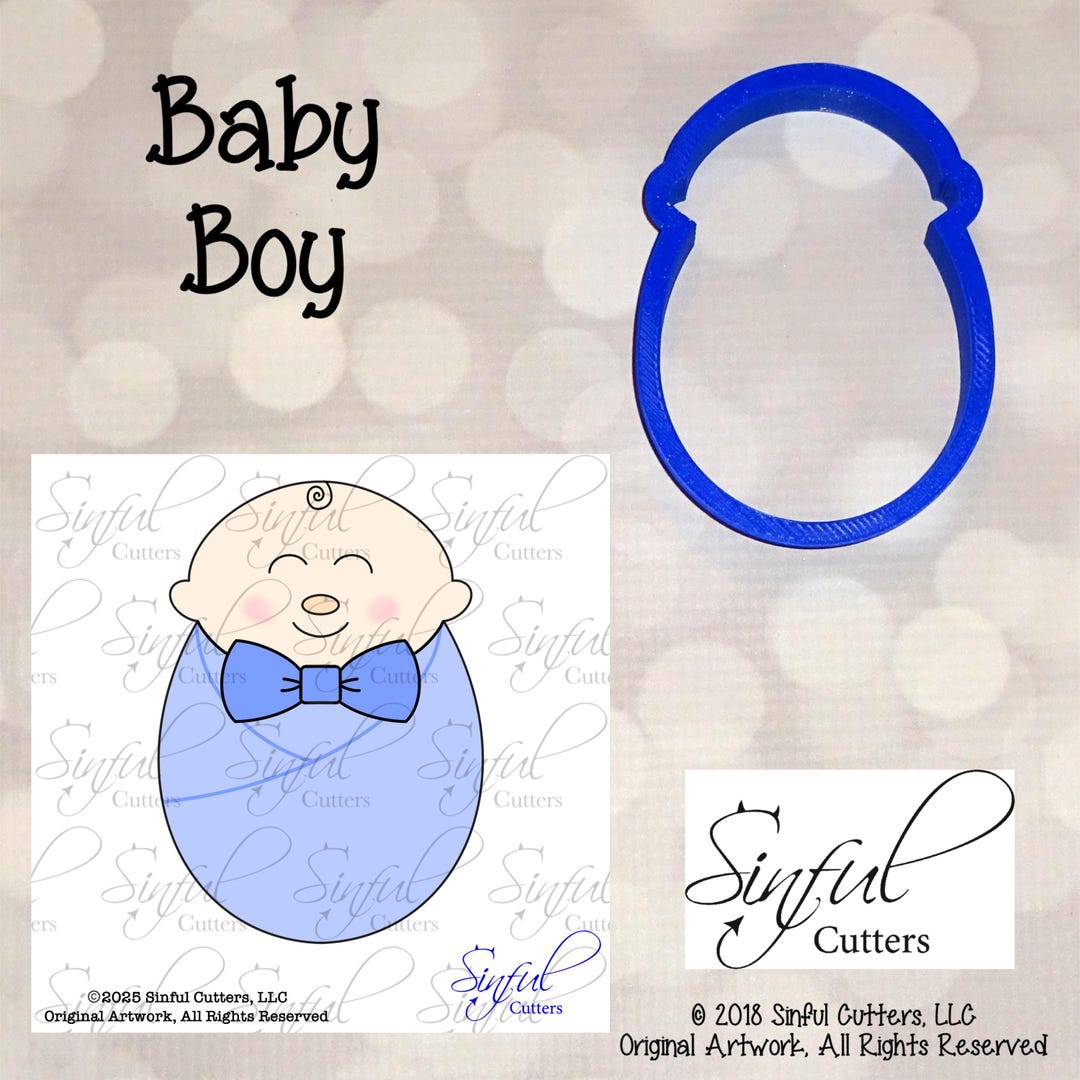 Baby Boy Cookie Cutter STL File & PNG Clipart: Baby Shower, Baking (5 ...