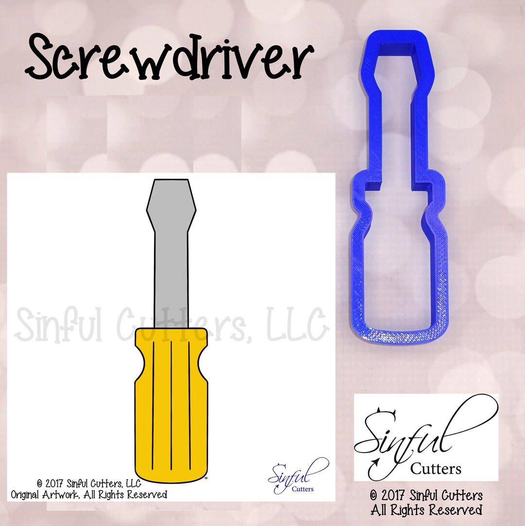 Screwdriver Cookie Cutter STL Files: Tools, Father's Day, Baking, 3d ...