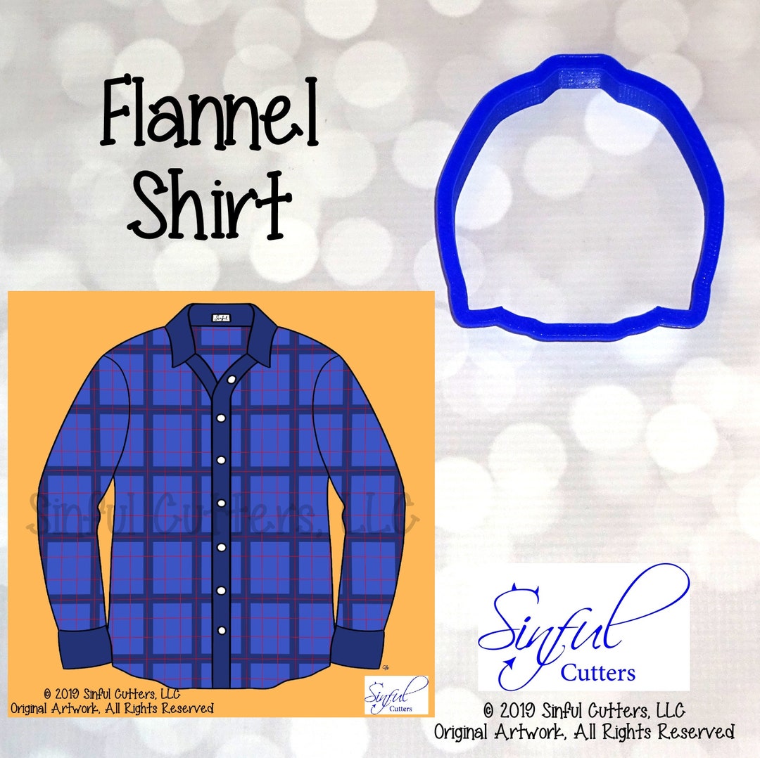 STL File 5 Flannel Shirt Print at Home Cookie Cutter / Fondant Cutter ...
