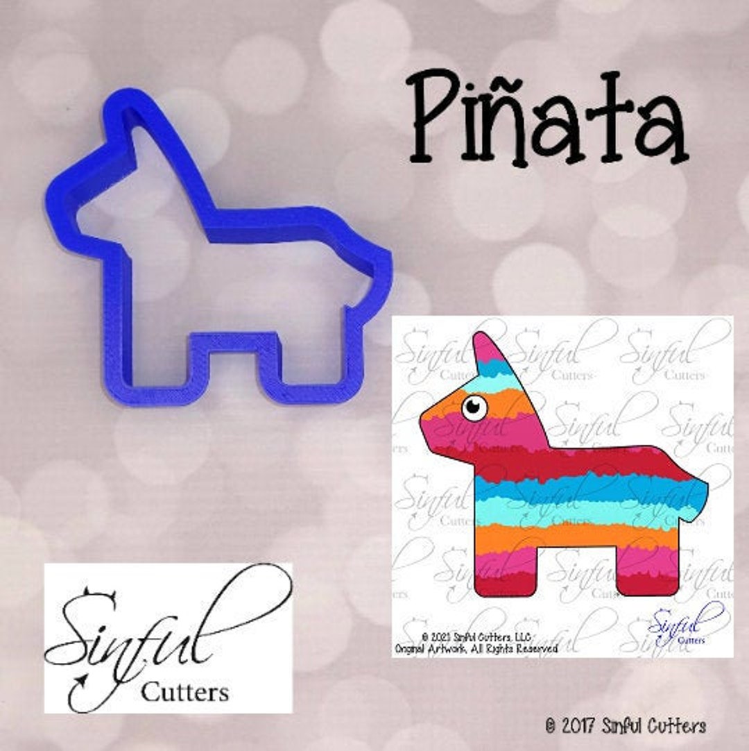 Piñata 3" Cookie Cutter STL File & PNG Clipart, Print at Home, Sugar ...