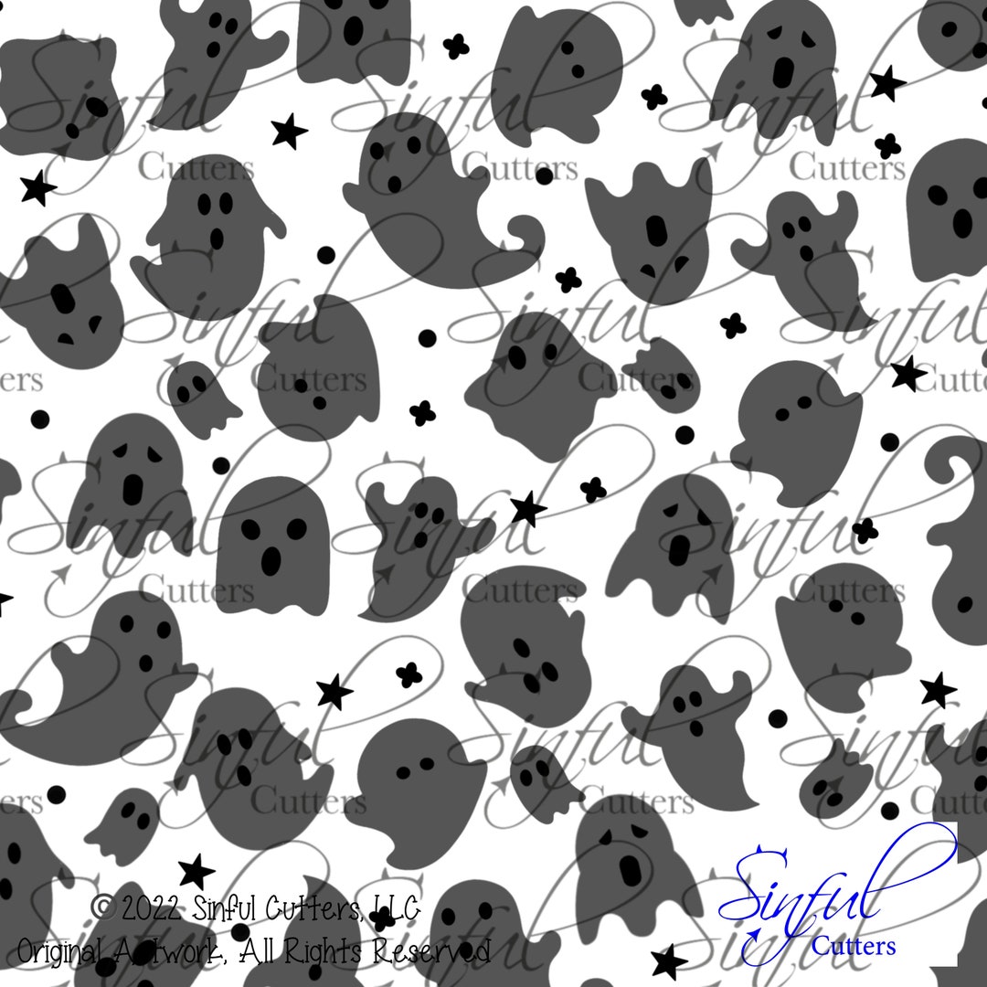 Stencil SVG - Ghosts 2 Pc Stencil - Halloween Stencil / Culinary ...