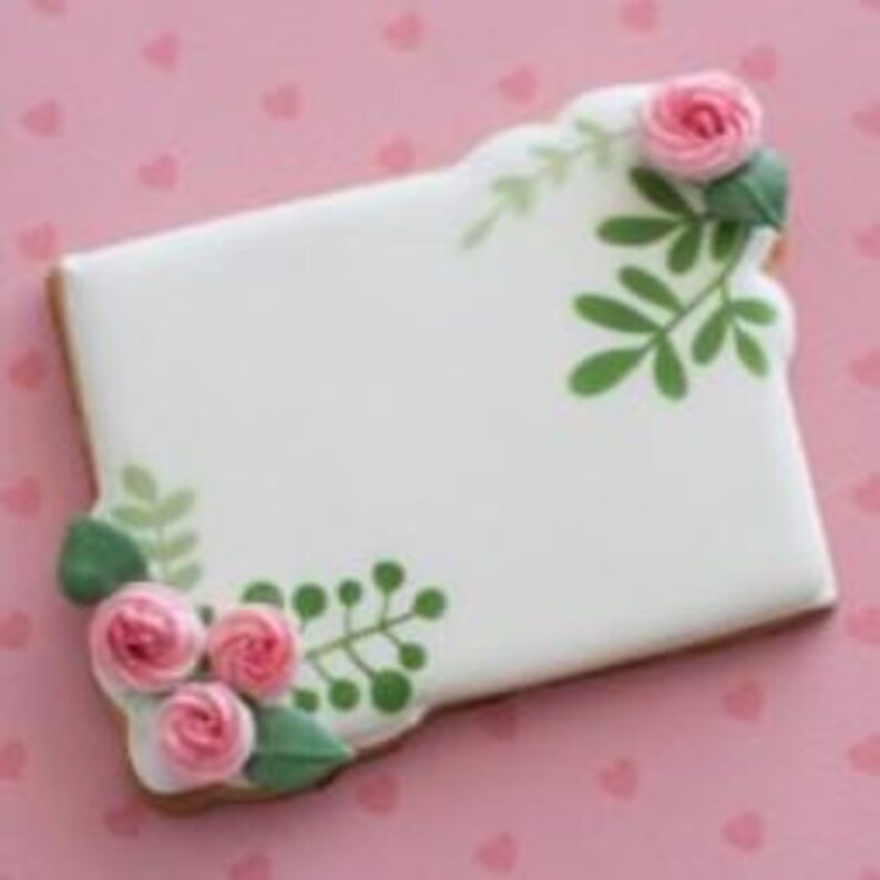 Floral Corners Plaque Cookie / Fondant Cutter - Etsy
