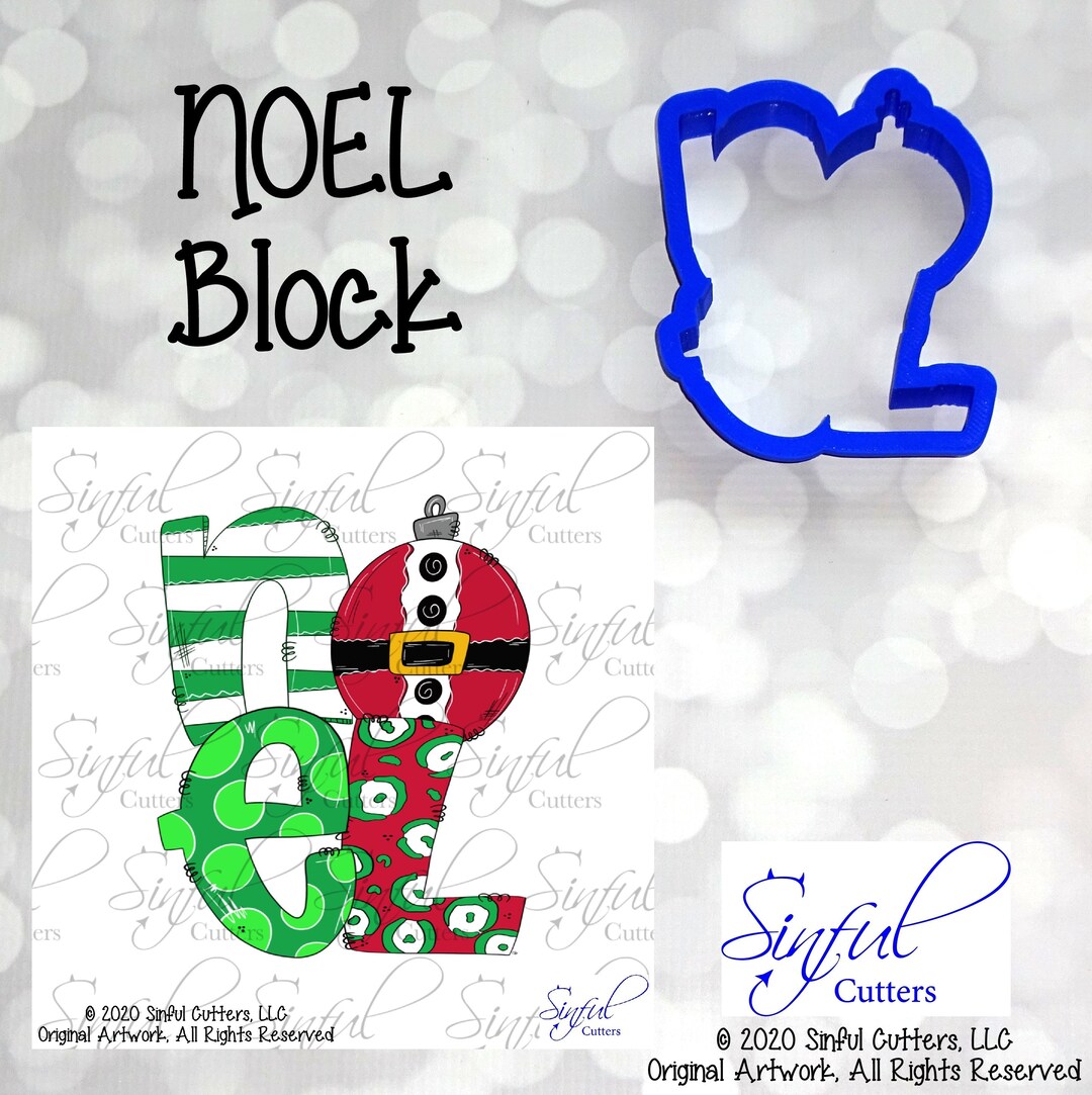 STL & PNG Files - 4" NOEL Block - Print at Home - Christmas Cookie ...