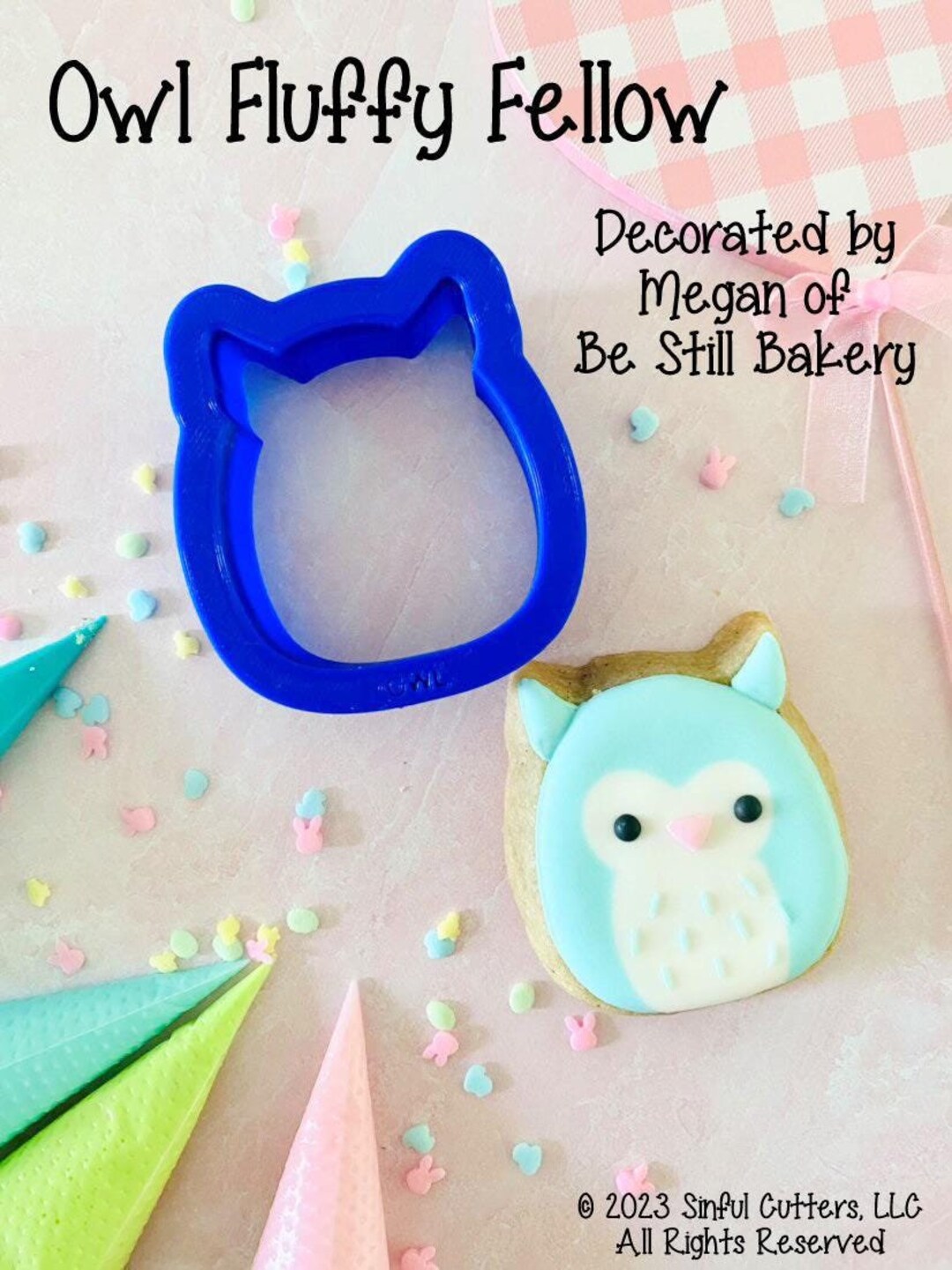 STL File 3 Owl Squishie Fluffyfellow Valentine Cookie Cutter / Fondant ...