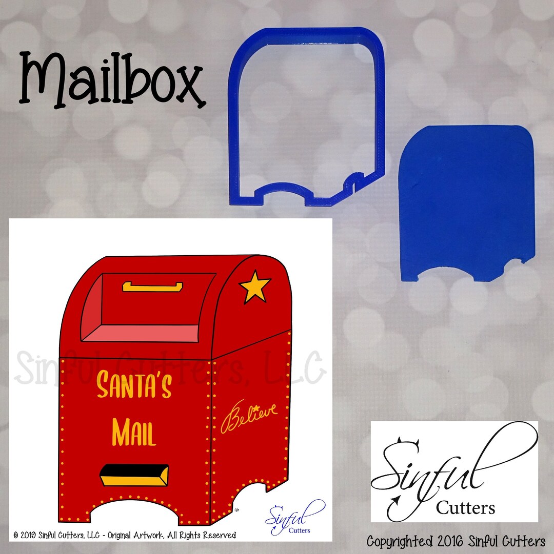 STL & PNG Files 2 Mini Mailbox Print at Home Christmas Cookie Cutter ...
