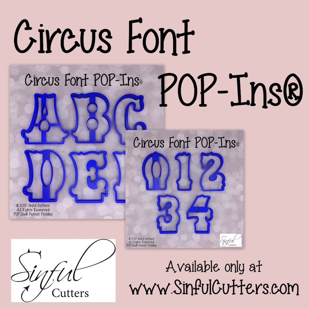 Letters & Numbers Pop-ins® Circus Font Cookie / Fondant - Etsy
