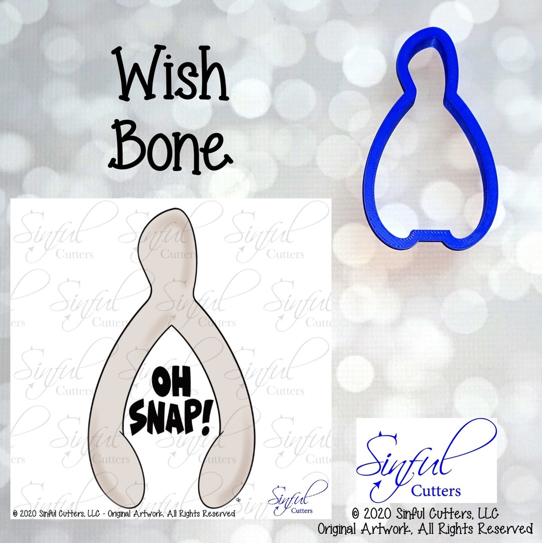 STL & PNG Files 3 Wish Bone Print at Home Thanksgiving Cookie Cutter ...