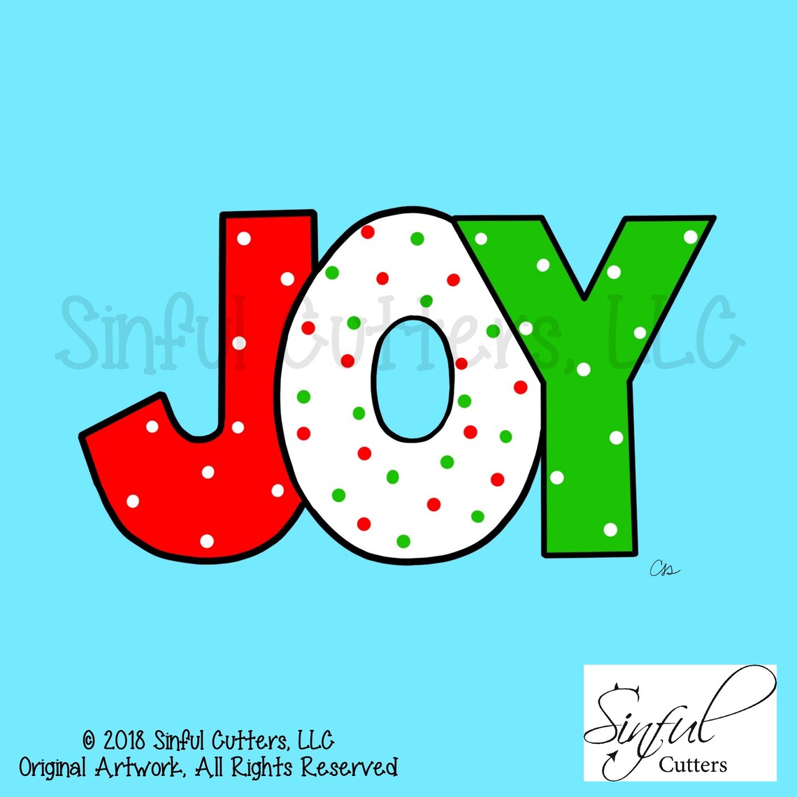 Joy Christmas Cookie / Fondant Cutter | Etsy