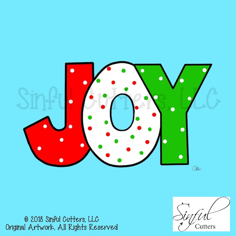 Joy Christmas Cookie / Fondant Cutter | Etsy