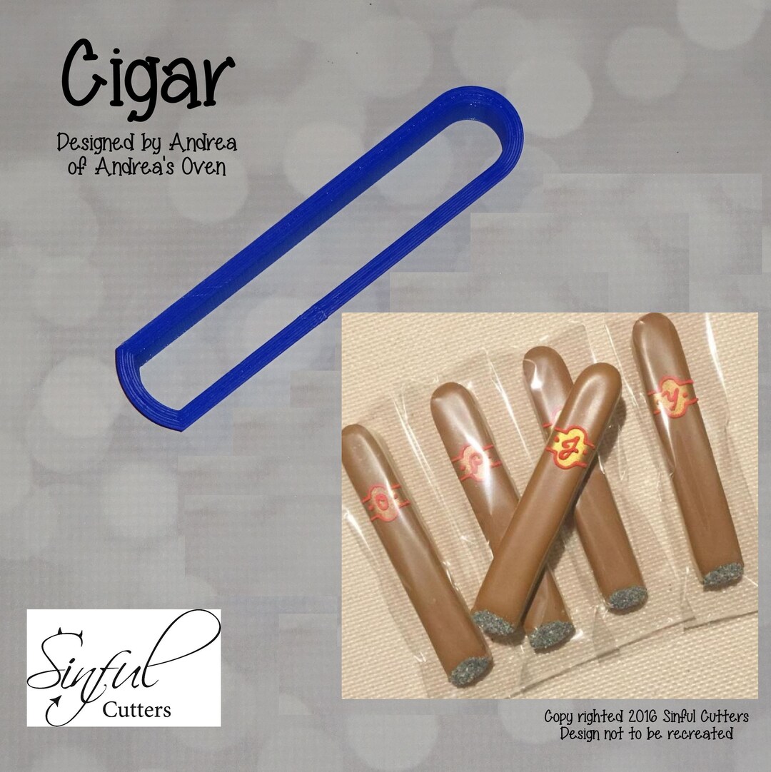 Cigar Cookie Cutter STL Files: Baking, Father's Day, Birthday, 3d ...