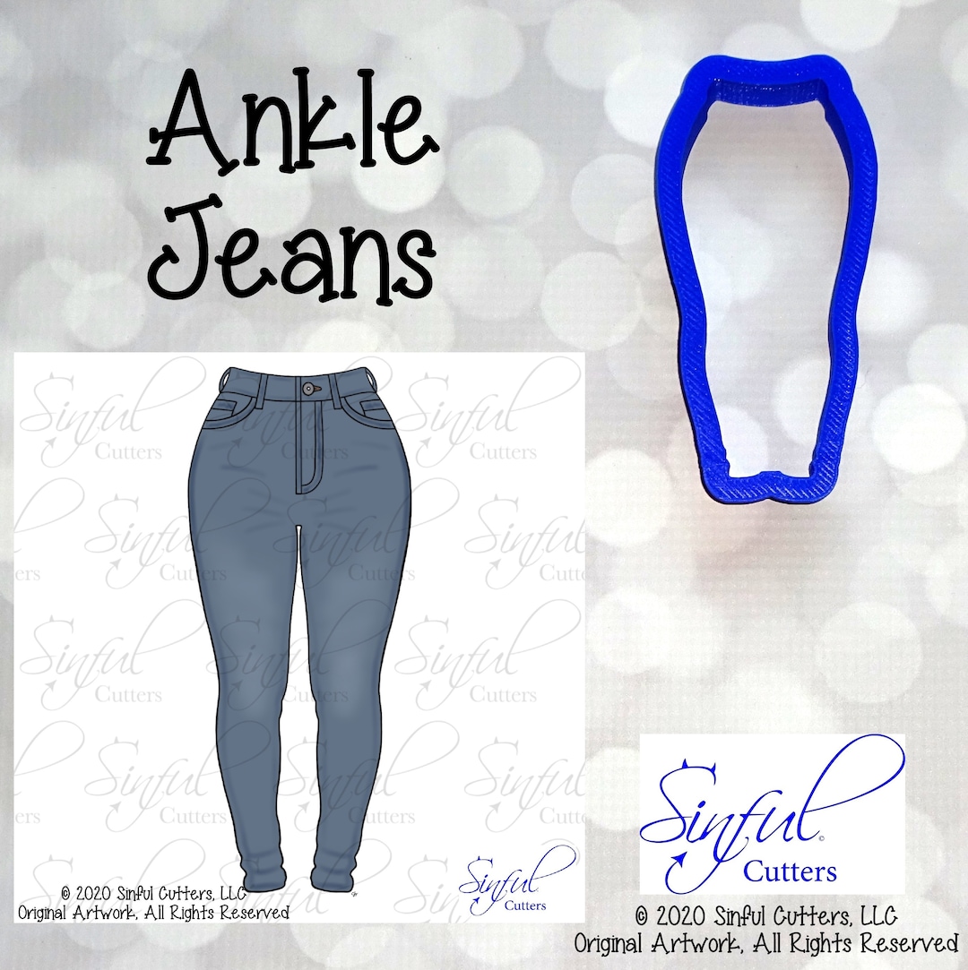 Ankle Jeans 5" Cookie Cutter STL File & PNG Clipart, Print at Home ...