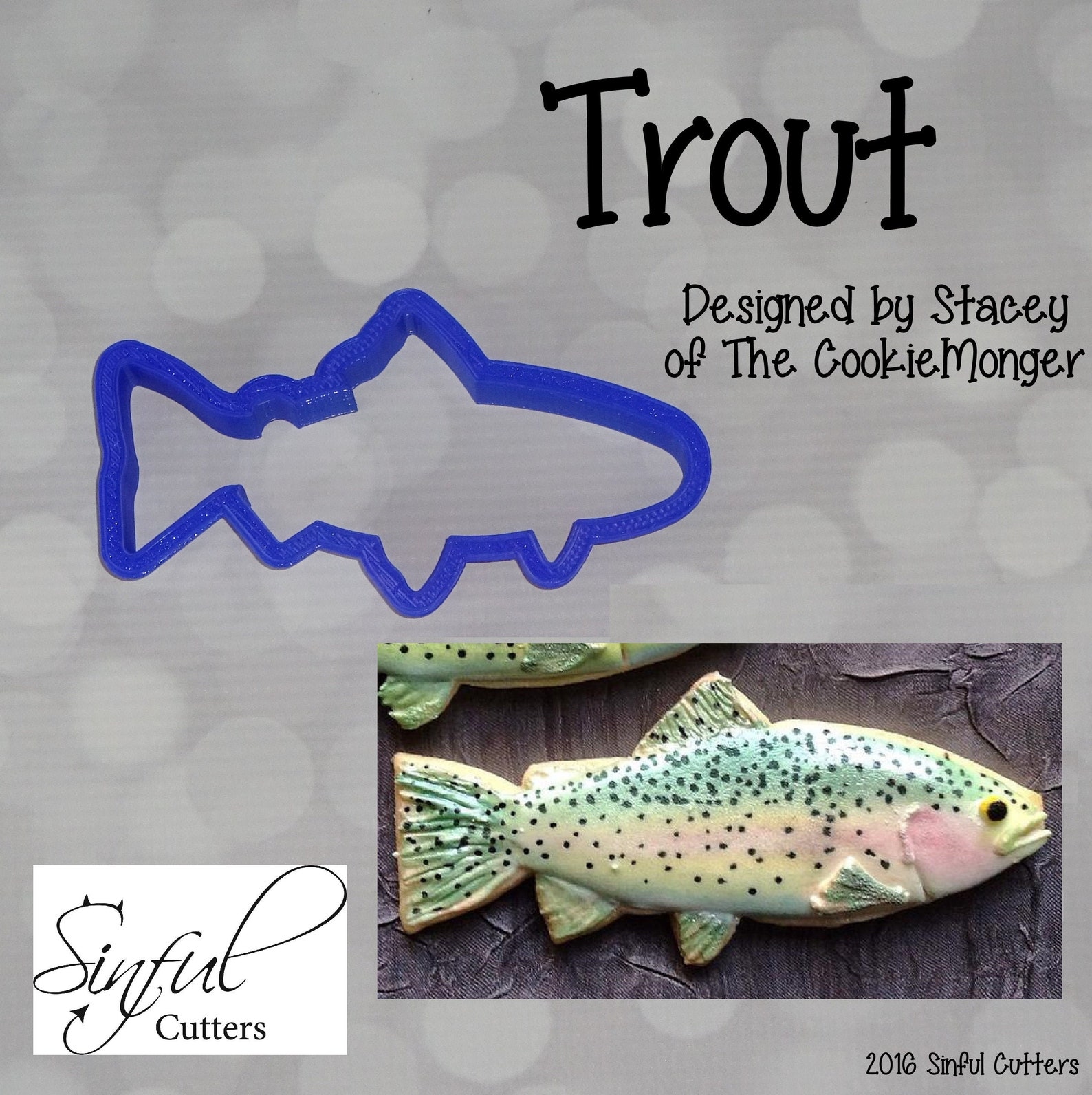 Trout Cookie Cutter STL Files: Fishing, Father's Day, Baking, 3d ...