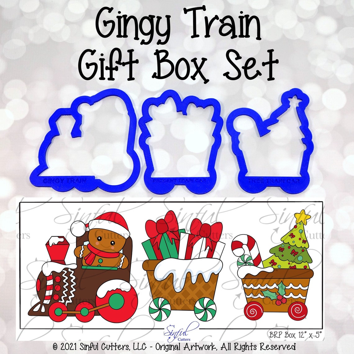 Gingy Train Cookie Cutter Stls & PNG Clipart: 3pc, (medium) Christmas ...