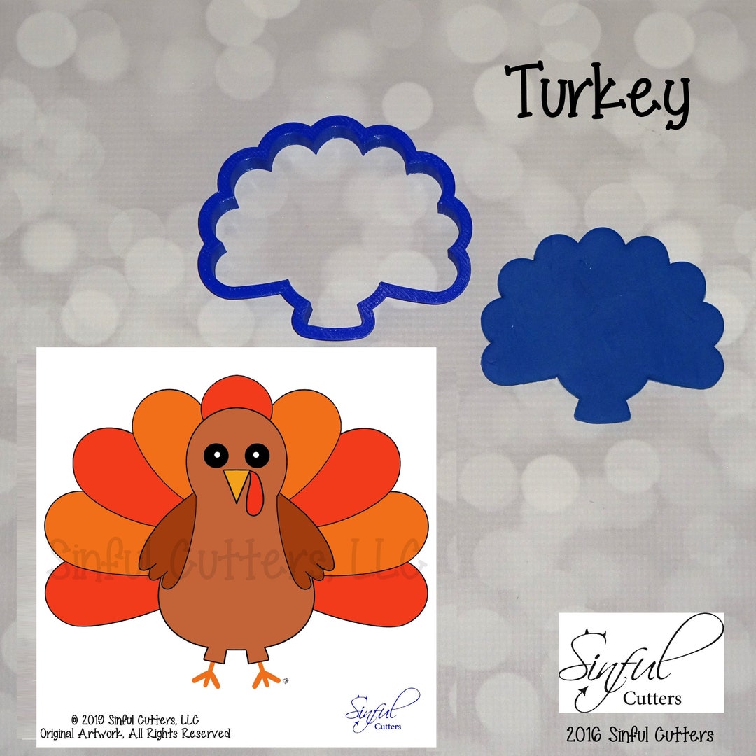 STL File - 3" Turkey - Print at Home - Thanksgiving Cookie Cutter ...