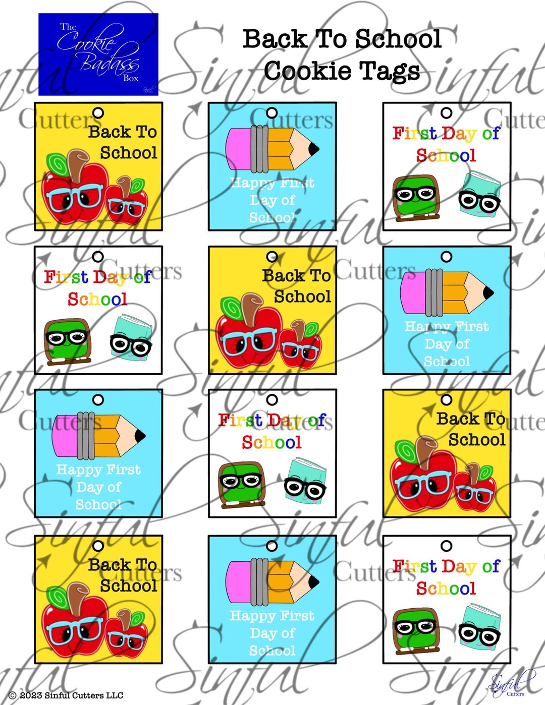 Printable Gift Tags Back to School 2 Square Instant Download PDF - Etsy