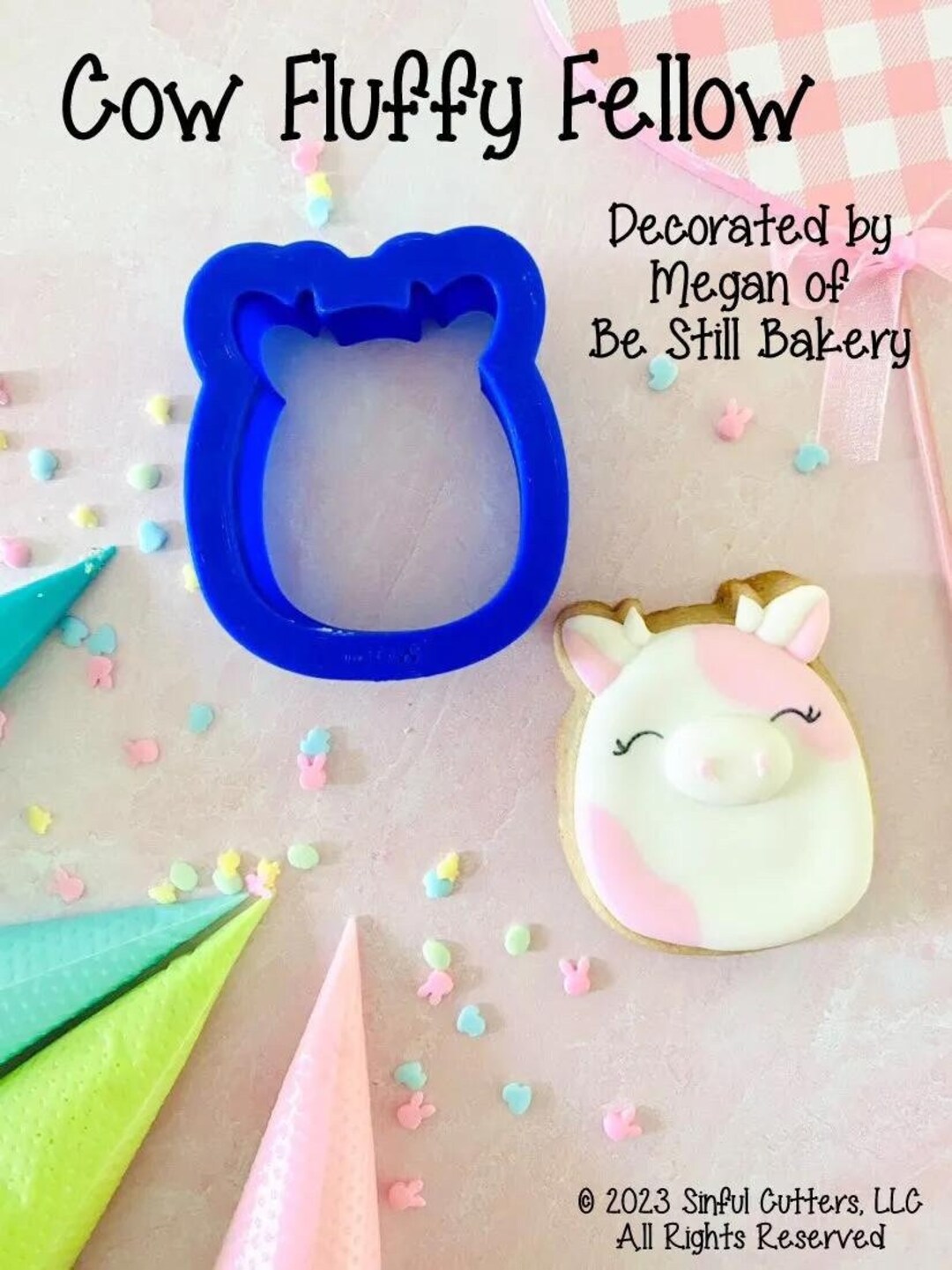Cow Squishie 3.5" Cookie Cutter STL File, Fluffyfellow - Valentine ...