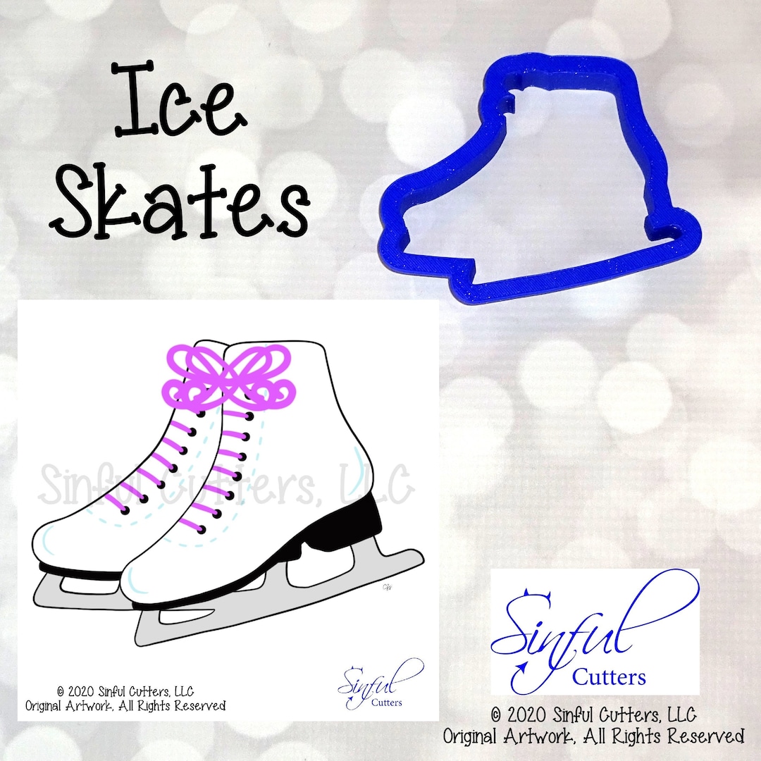 STL & PNG Files - 3" Ice Skates - Print at Home - Winter Cookie Cutter ...