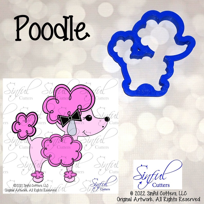 Poodle Cookie Cutter Stls & PNG Clipart: Dog, Paris, Baking (5 Sizes ...