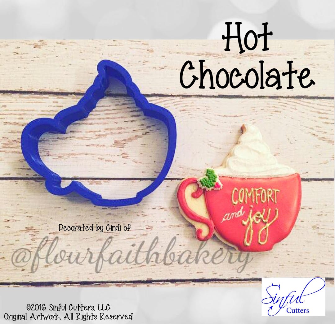 Hot Chocolate Cookie Cutter STL Files: Cocoa, Winter, Christmas, Baking ...