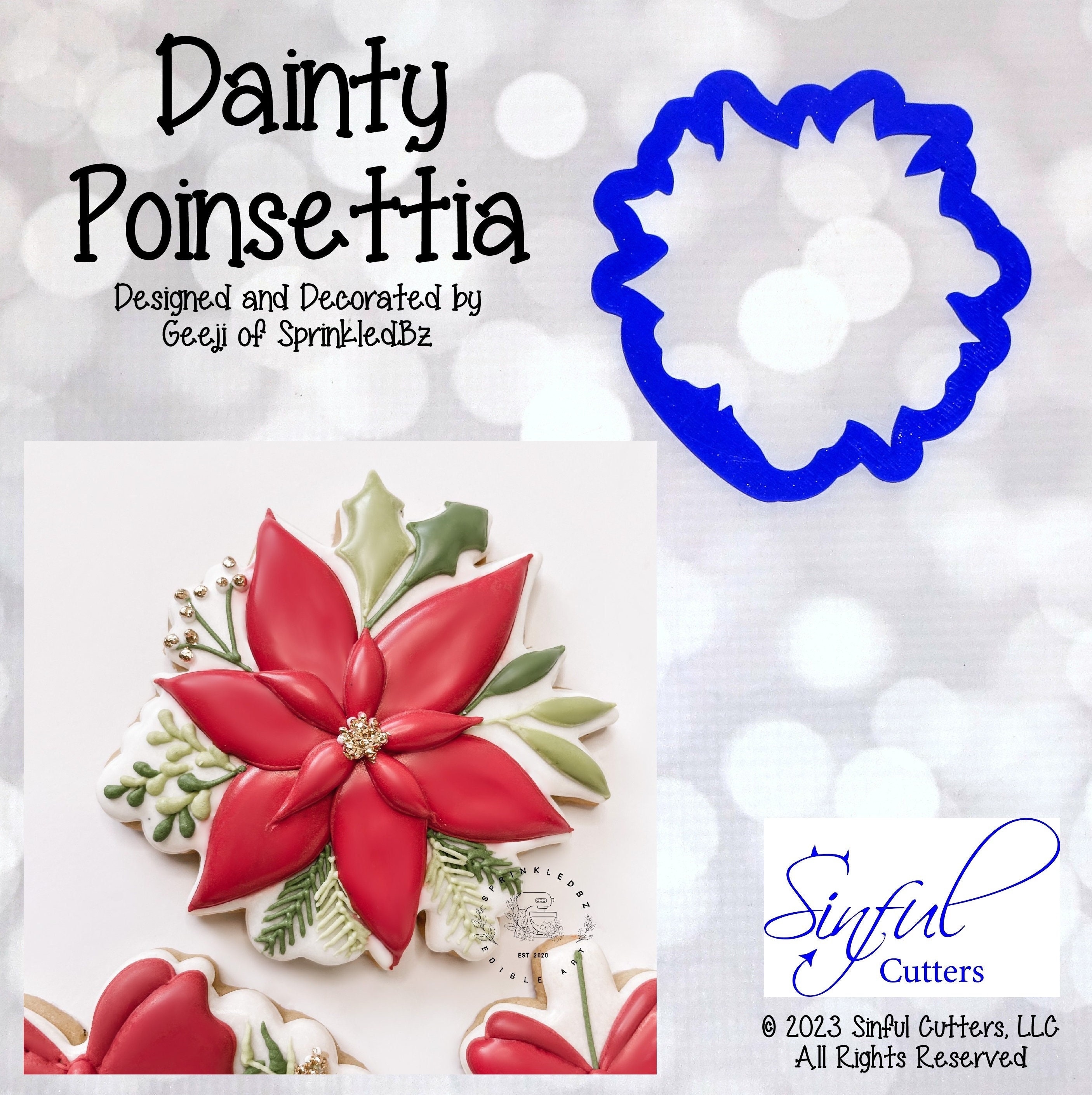 Poinsettia Cookie Cutter STL Files: Christmas Flower, Baking, 3d ...