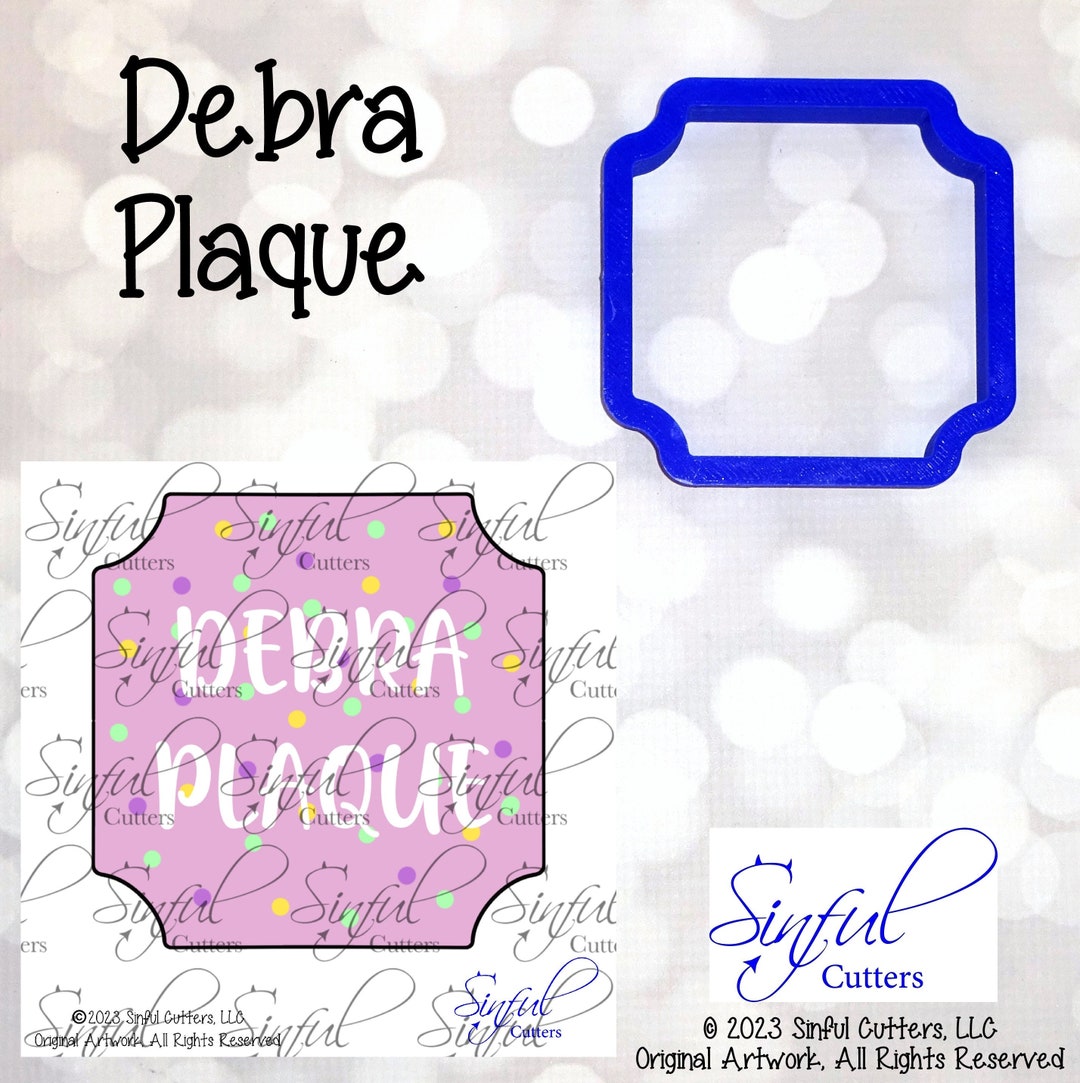 Debra Plaque Cookie Cutter STL Files: Square Frame, 3 Sizes (print at ...