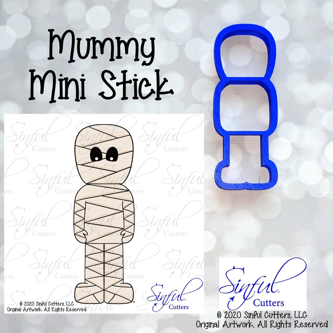 STL File Only 6 Mummy Mini Stick Print at Home Halloween Cookie Cutter ...