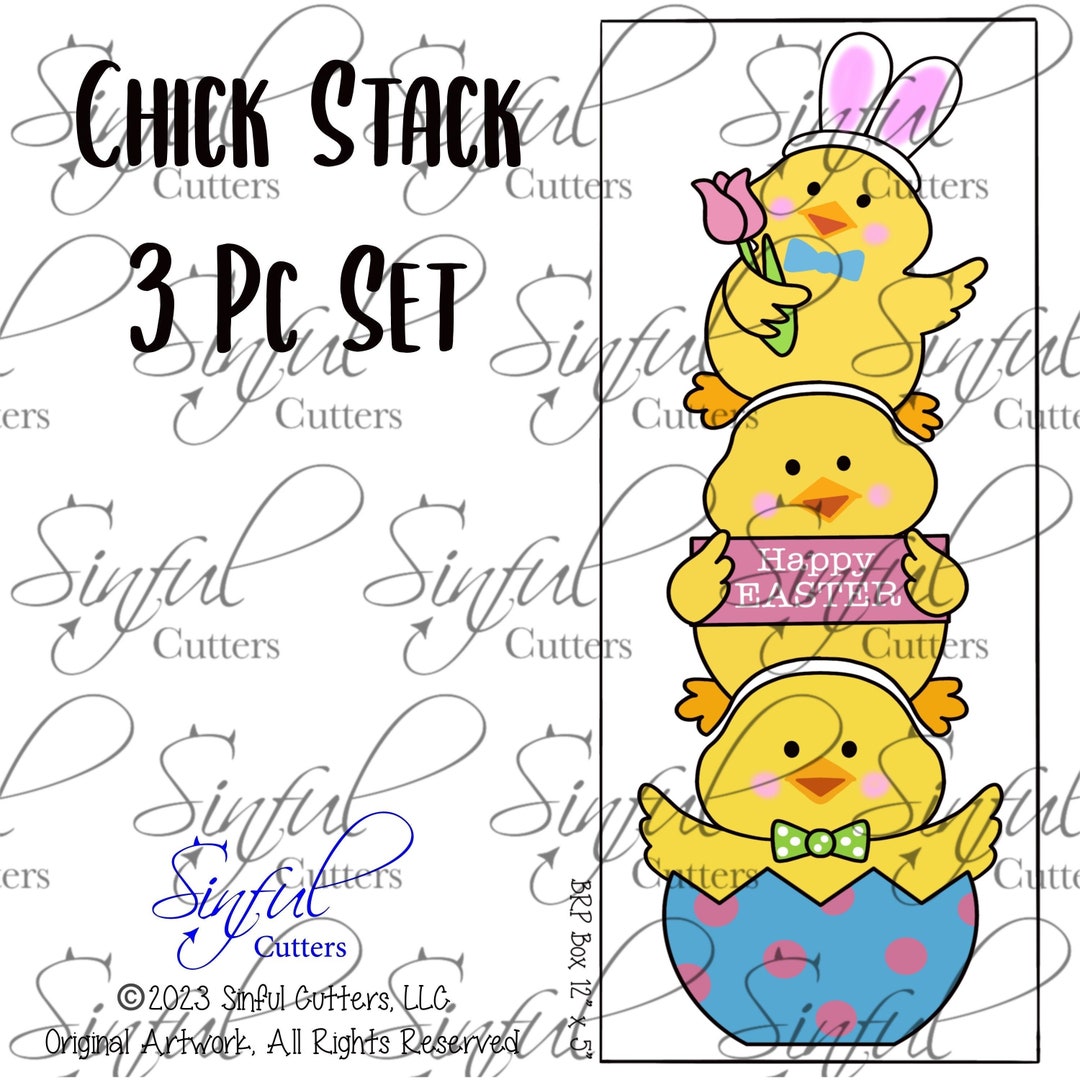STL Files ONLY Chick Stack 3 Pc Set Print at Home Cookie - Etsy