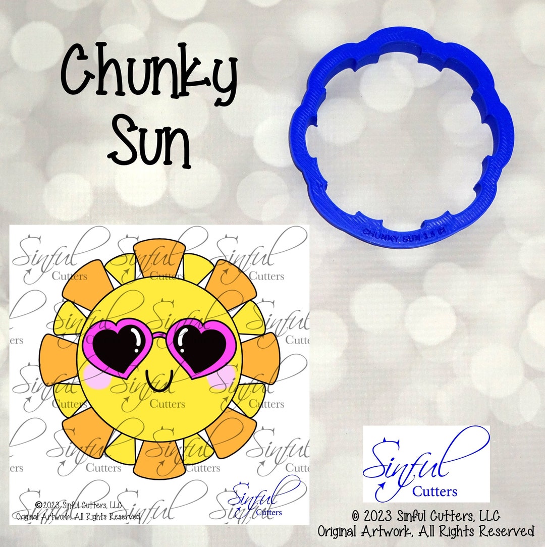 Chunky Sun Cookie Cutter, STL Files & PNG Clipart: Sunshine, Summer ...