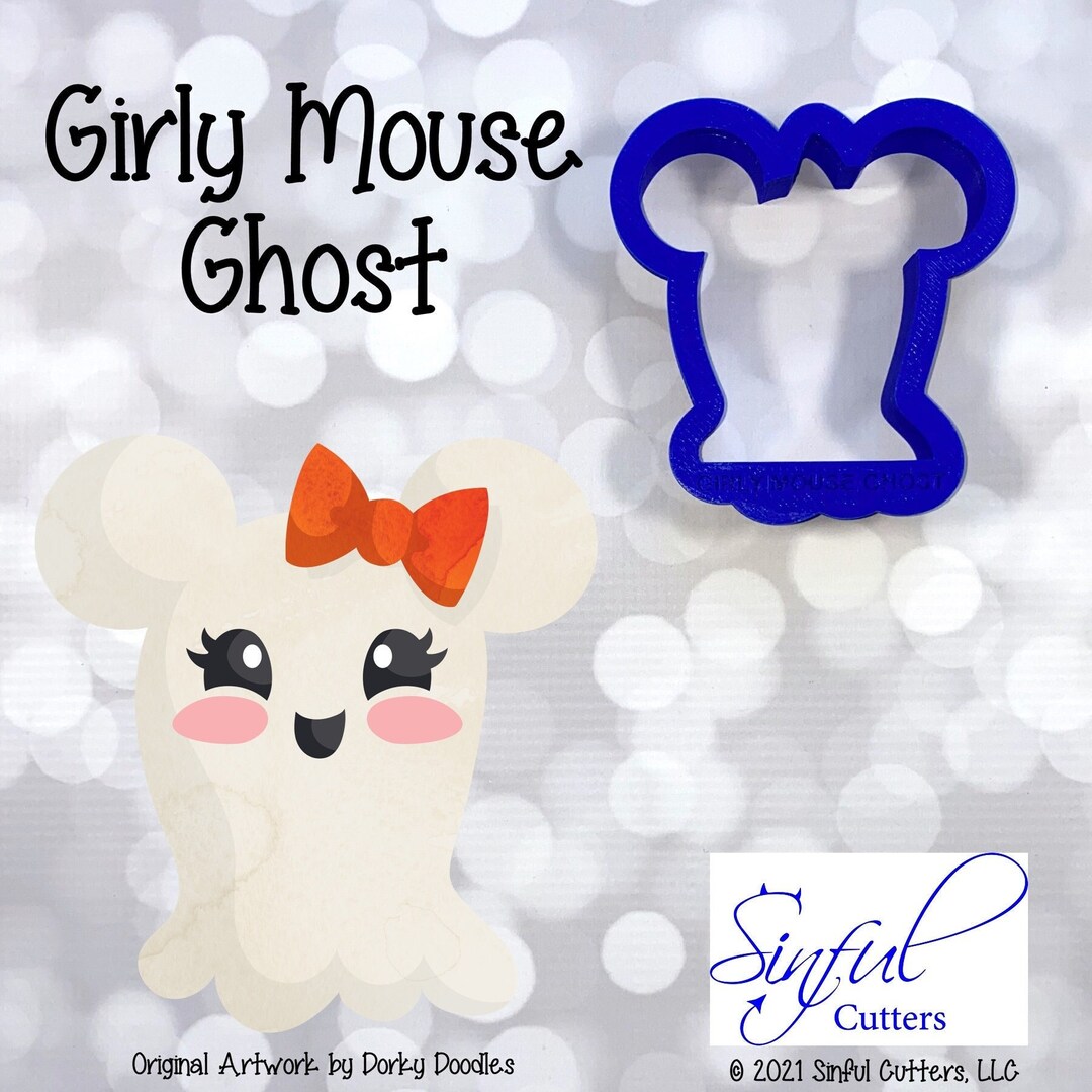 STL File Only 3.5 Girly Mouse Ghost Print at Home Cookie Cutter ...