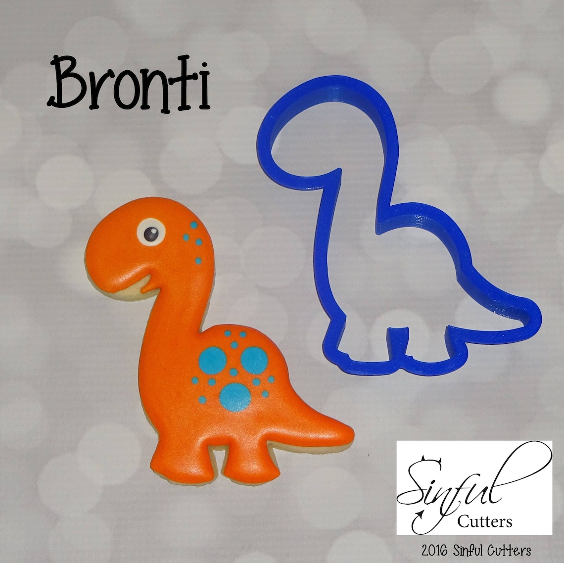 Brontosaurus Cookie Cutter STL File: 4.5" Size, Birthday, Dinosaur 3d ...