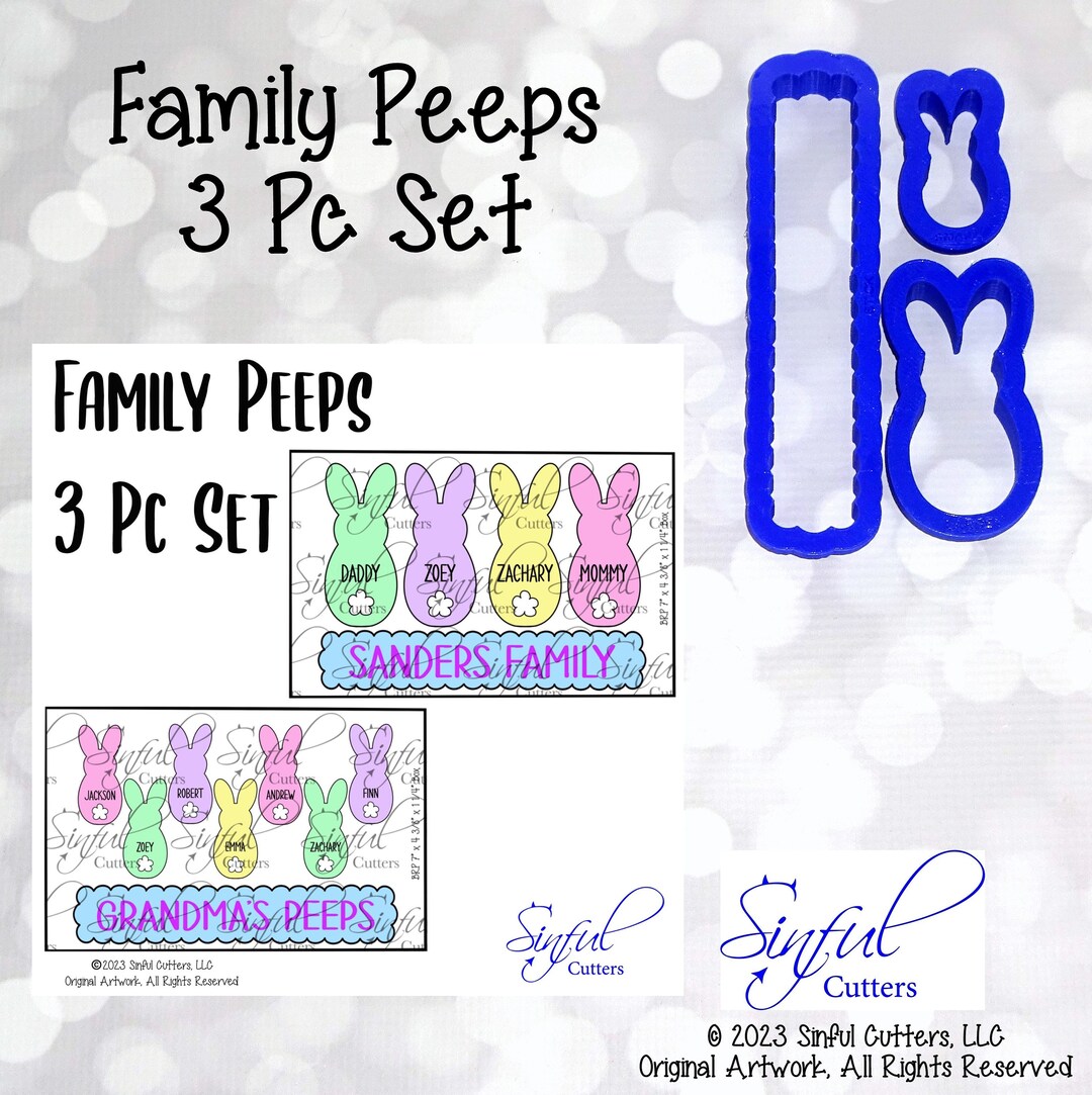 STL Files ONLY Family Peeps 3 Pc Set Print at Home Cookie Cutters - Etsy