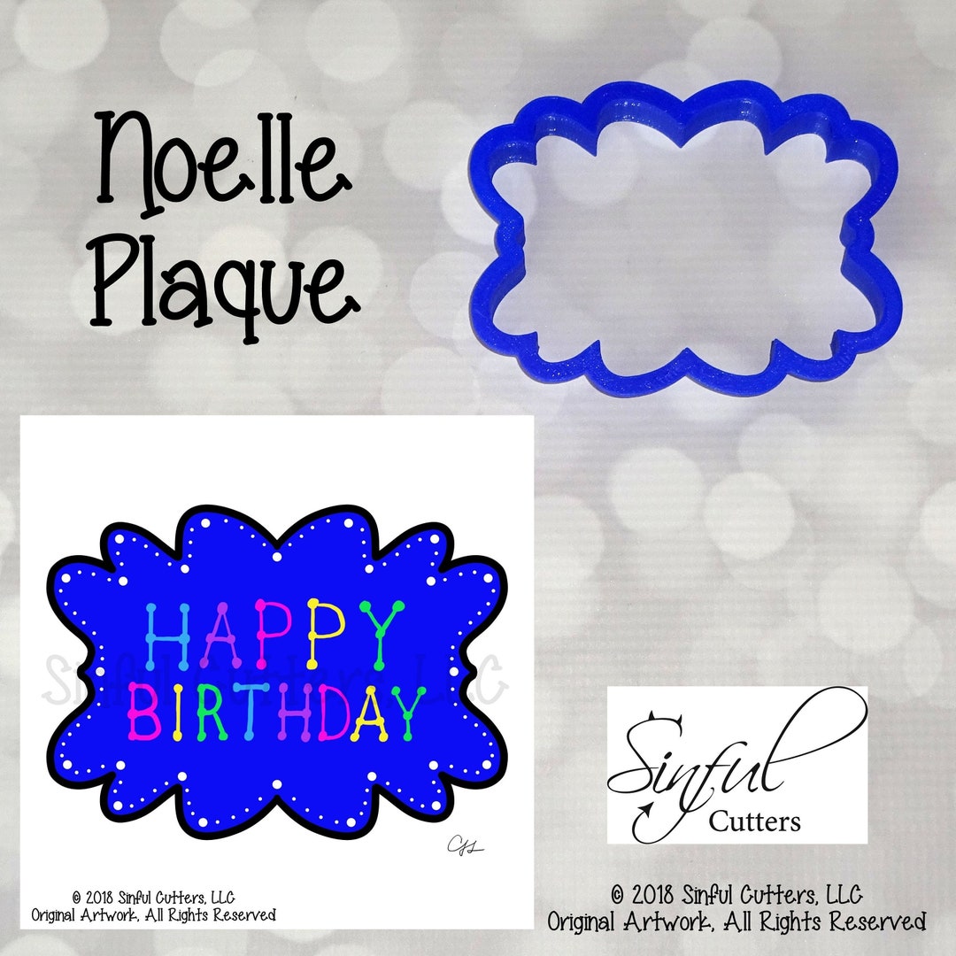 Noelle Plaque 5 Sizes Cookie Cutter STL Files, Print at Home Sugar ...