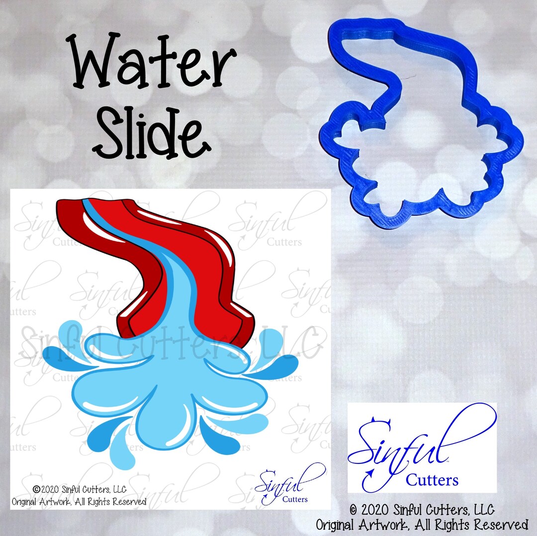 Water Slide 4 Sizes Cookie Cutter STL Files & PNG Clipart, Sugar ...