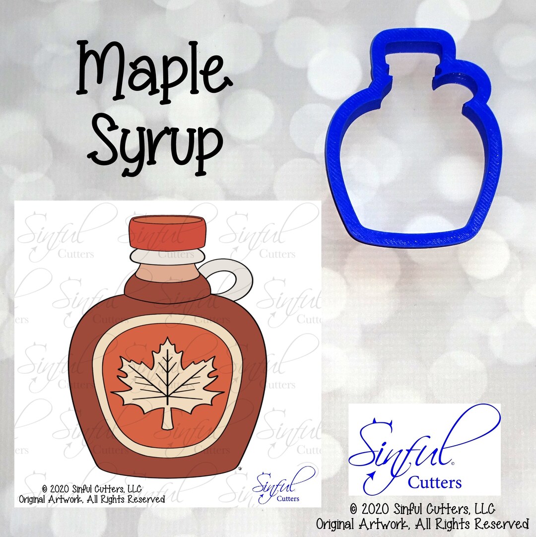 STL & PNG Files - 3.5" Maple Syrup - Print From Home - Fall Cookie ...