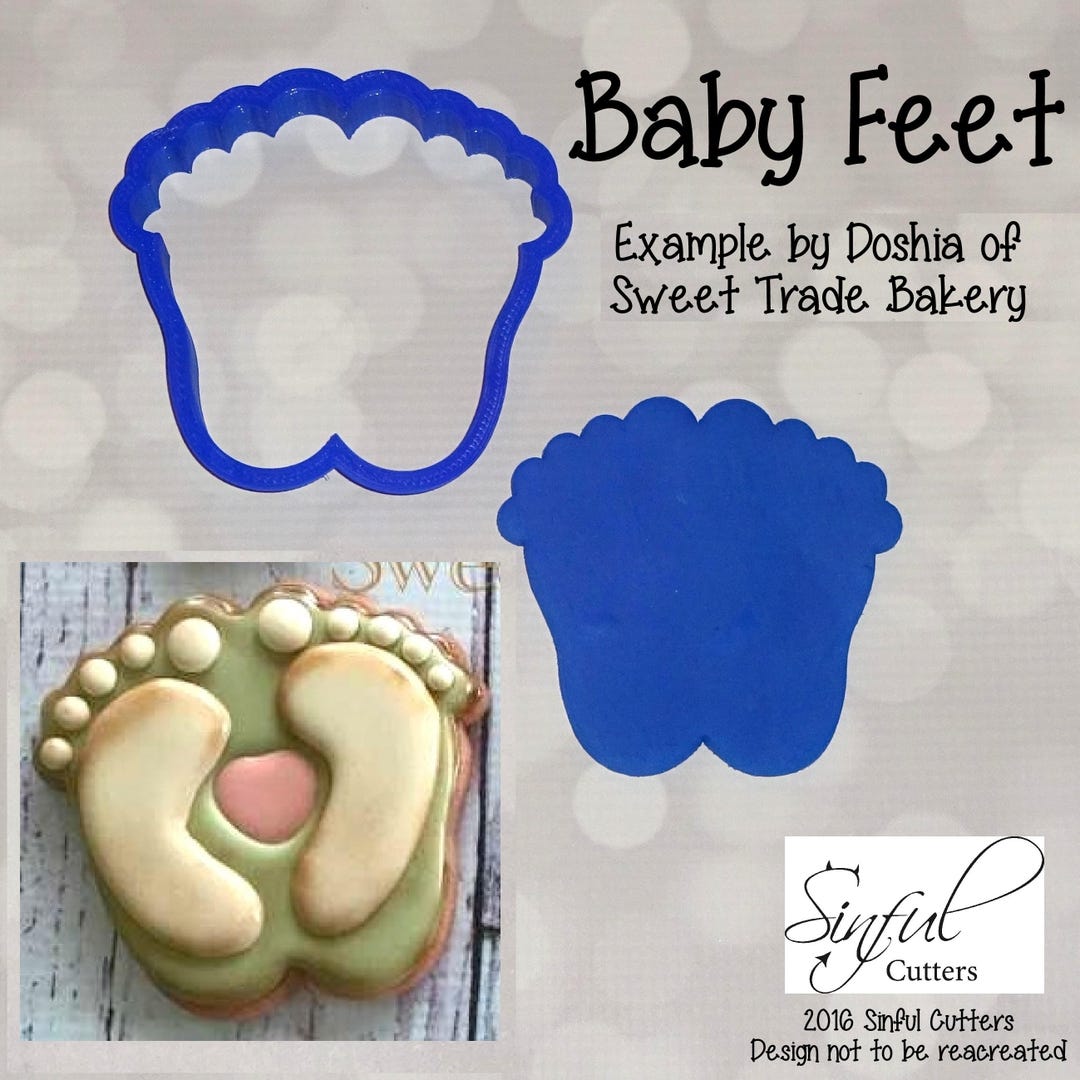 Baby Feet Cookie / Fondant Cutter and Stencil Optional - Etsy