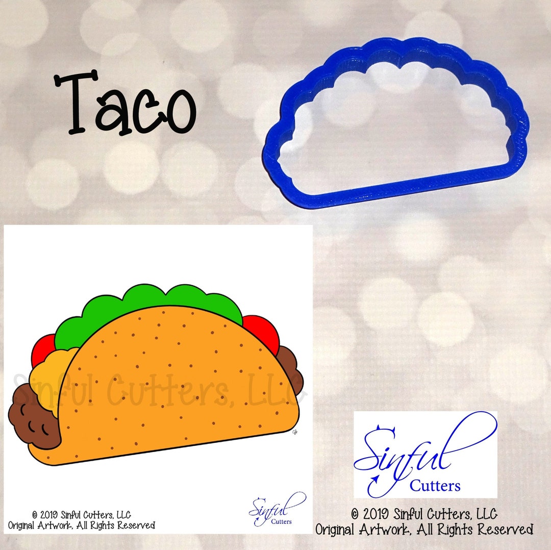 Taco Cookie Cutter STL Files & PNG Clipart: Cinco De Mayo, Baking (4 ...