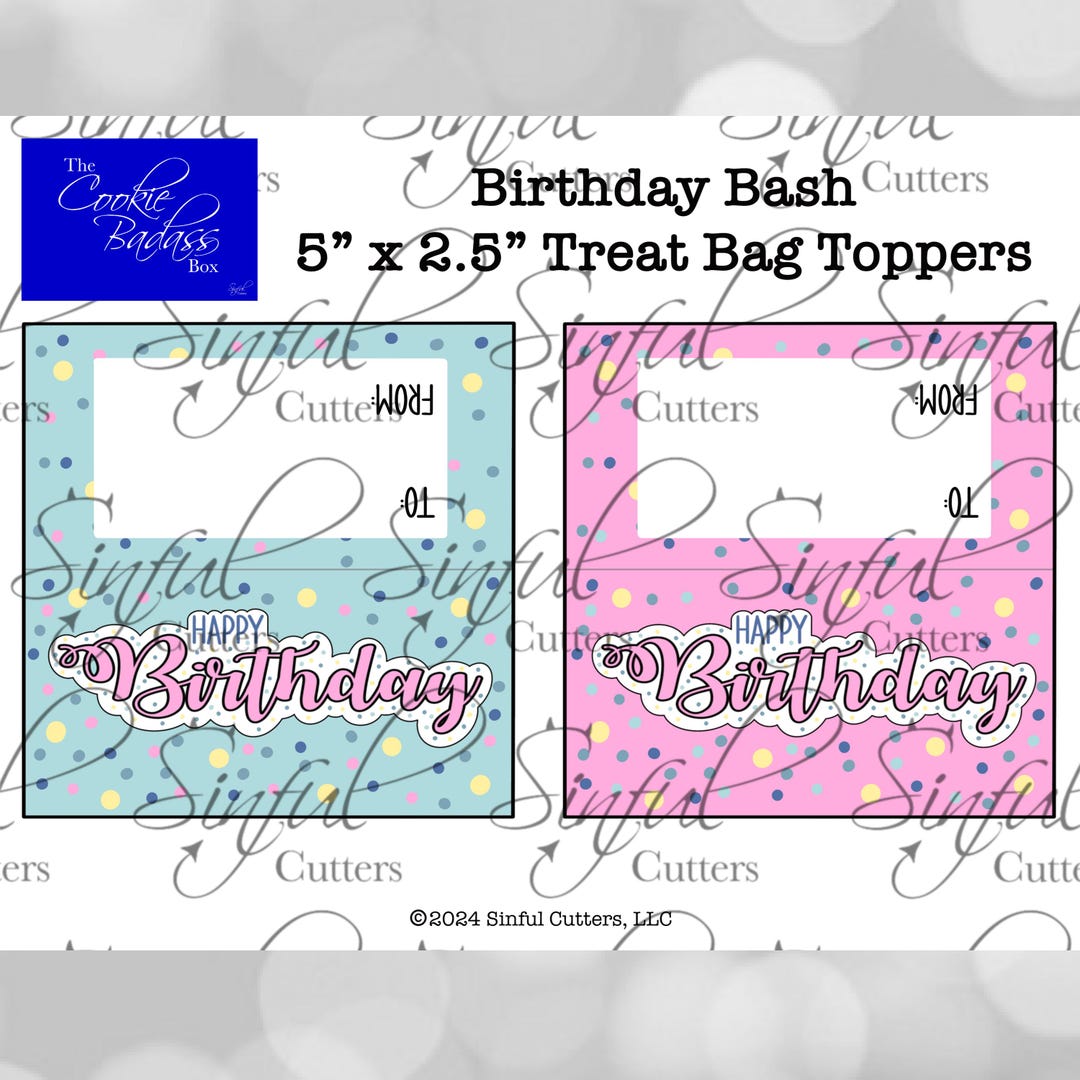 Birthday Treat Bag Toppers: Printable Party Favors (PDF Download) - Etsy