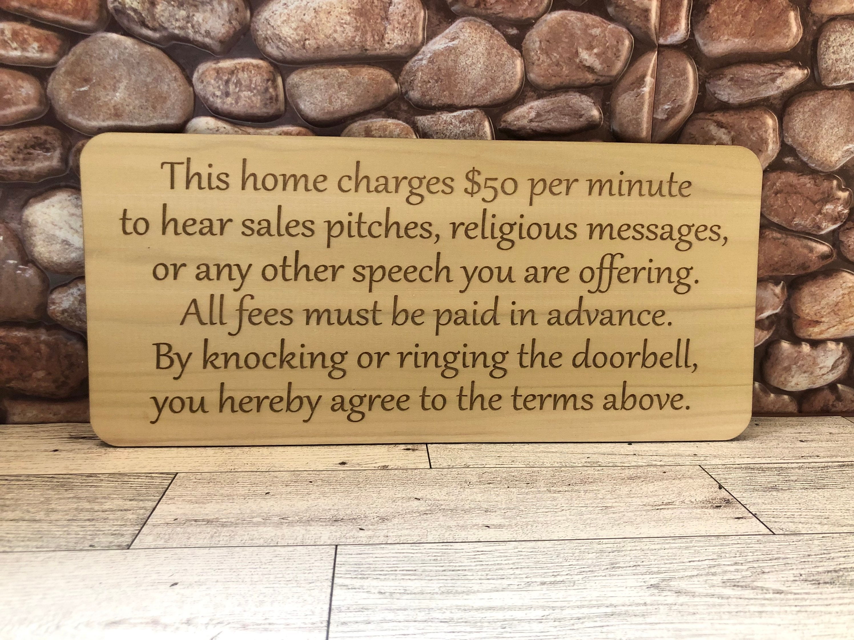 No Soliciting Sign This Home Charges 50 Dollars per Minute - Etsy